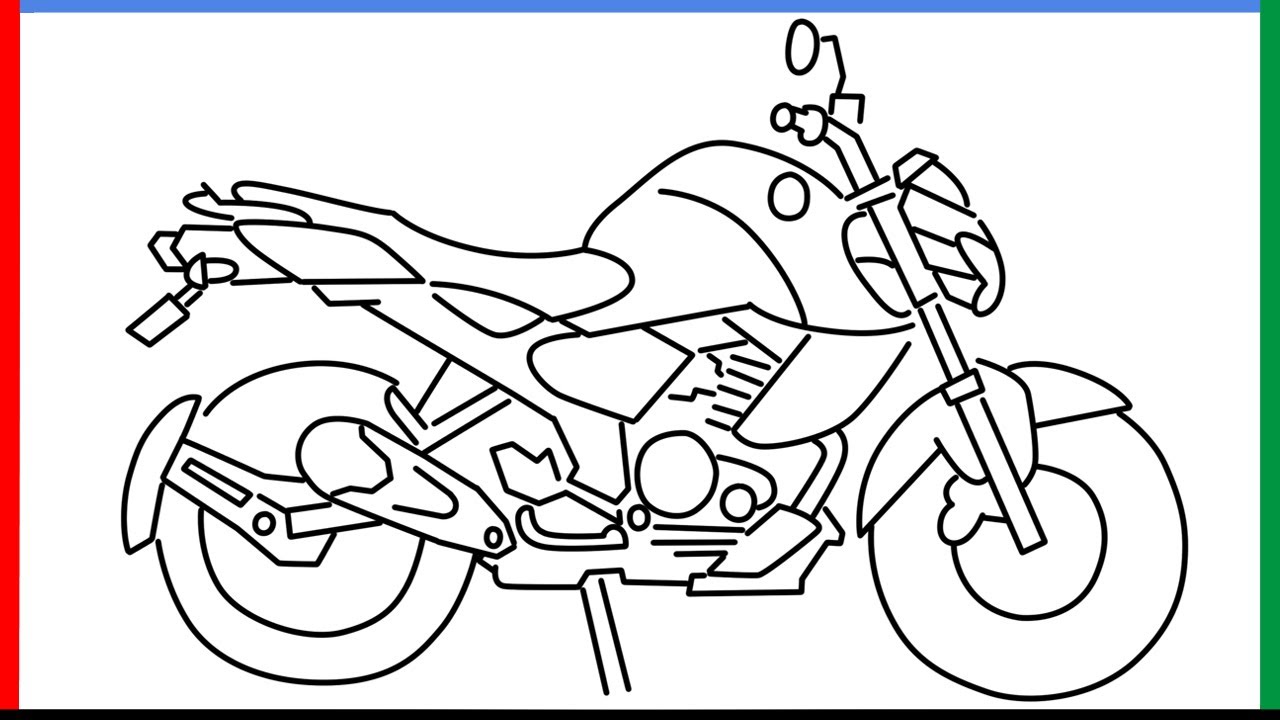 How to draw Yamaha FZ | How to draw Yamaha FZ S step by step for ...