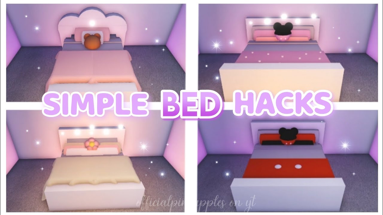 🌸😴 ♡ SIMPLE BED hacks! ♡ 🧸 ︎adopt me building hacks ︎ || Official ...