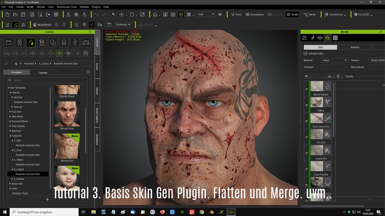 Tutorial 3 Basis Skin Gen Plugin Flatten und Merge uvm.. Full HD. - YouTube