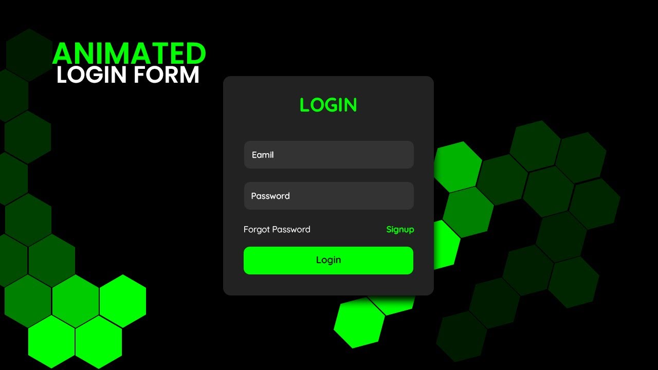 Animated Login Form Using Html And Css Only Css Animation Youtube