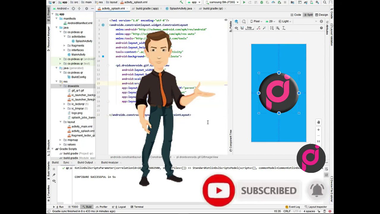 🟢Gif Splash Screen en Android Studio 4 | How to make animated gif ...
