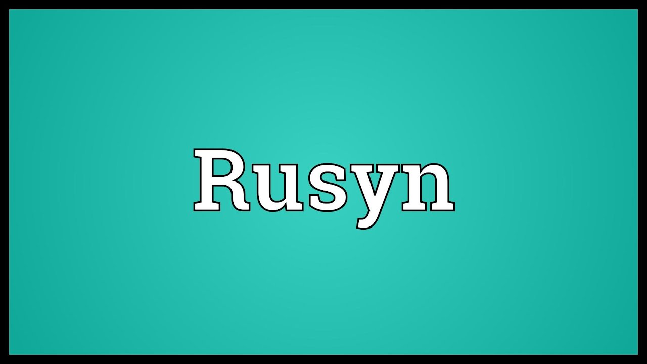Rusyn Meaning - YouTube