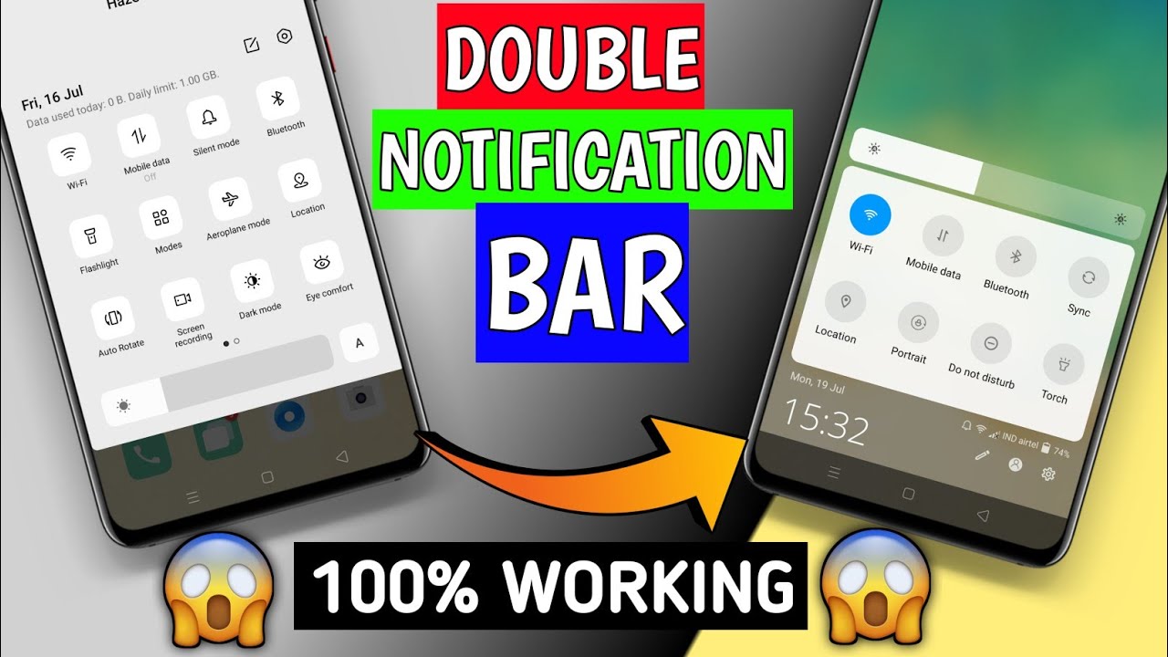 Double Notification Bar | How To Apply Double Notification Bar In Oppo ...
