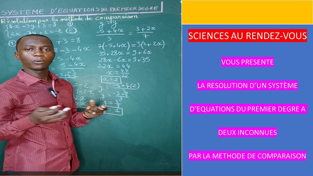 Système d'équations du premier degré à 2 inconnues par la Méthode de ...