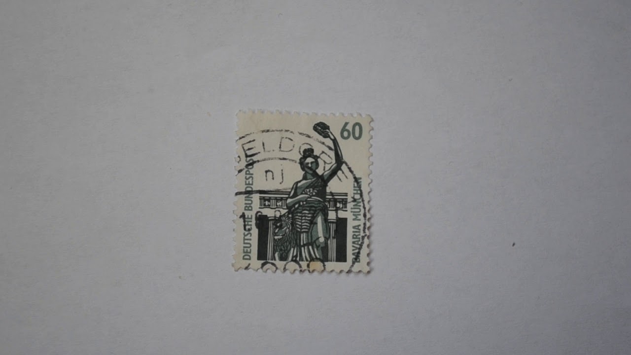 Postmark GERMANY 1987 60 Bavaria (bronze statue) Munich - YouTube