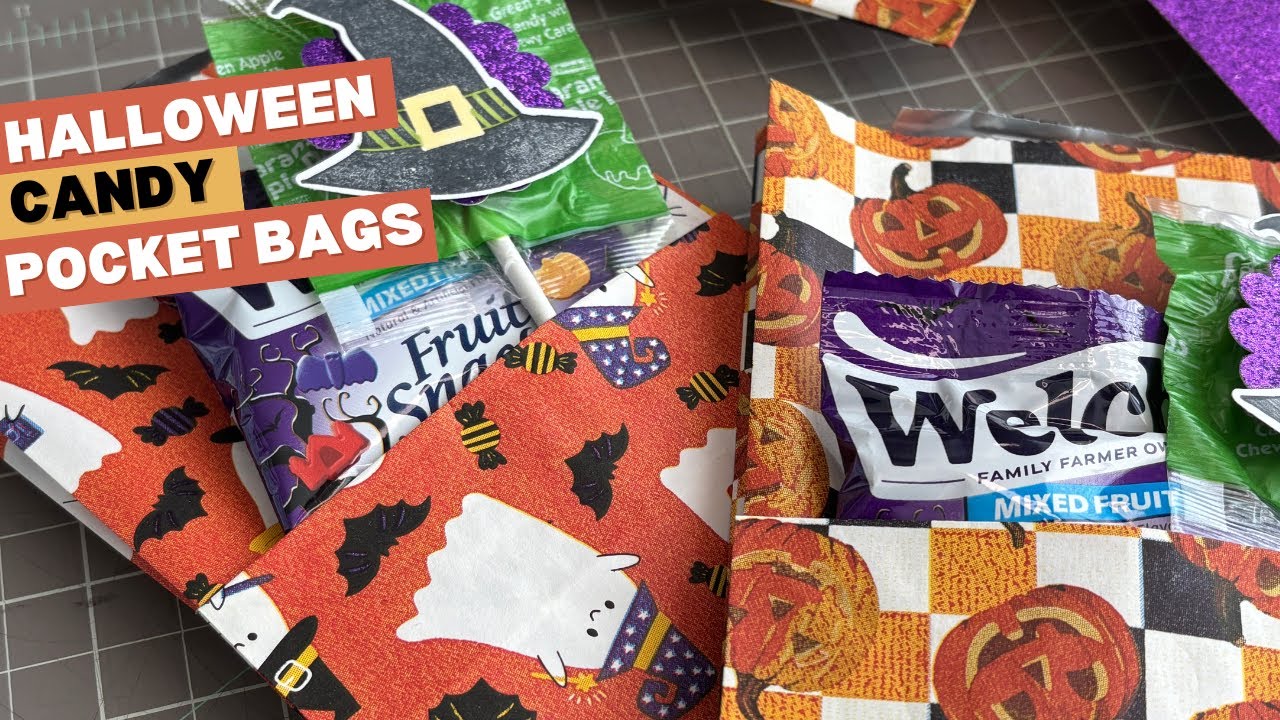 DIY Halloween Candy Pocket Bags | Dollar Tree Gift Bag Treat Idea - YouTube