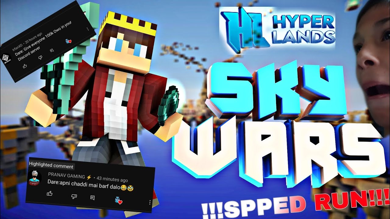 MINECRAFT HYPERLANDS SKYWARS BUT!! Everytime I DIE I Have To Do Dares ...