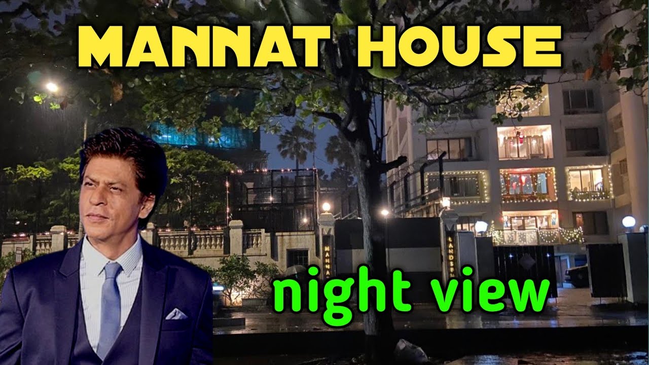 🌃 Night View Mannat | Shah Rukh Khan House Bandra | Mumbai Night Vlog ...