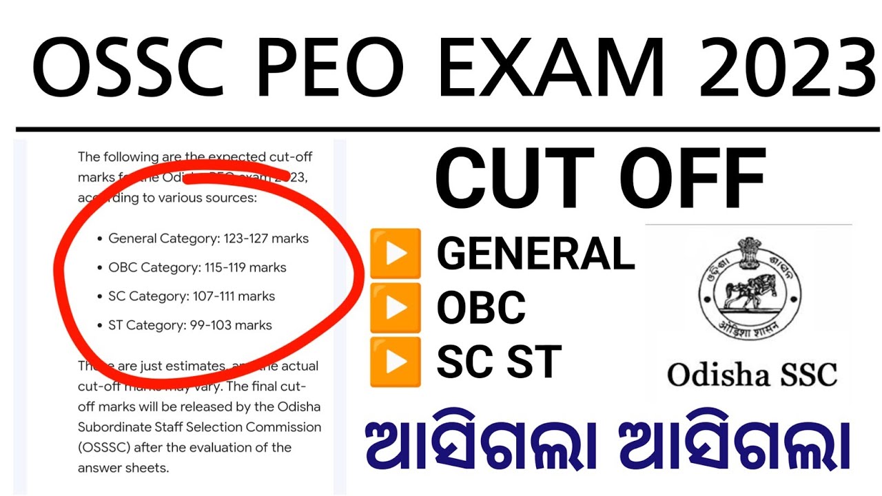 ossc PEO exam 2023 official Cut Off Mark Analysis - YouTube
