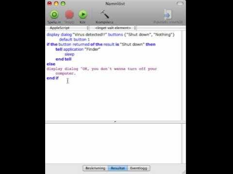 Make a fake virus in AppleScript editor - YouTube