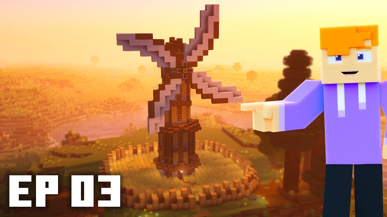 Building a GIANT Medieval Windmill in my Minecraft Forever World - YouTube