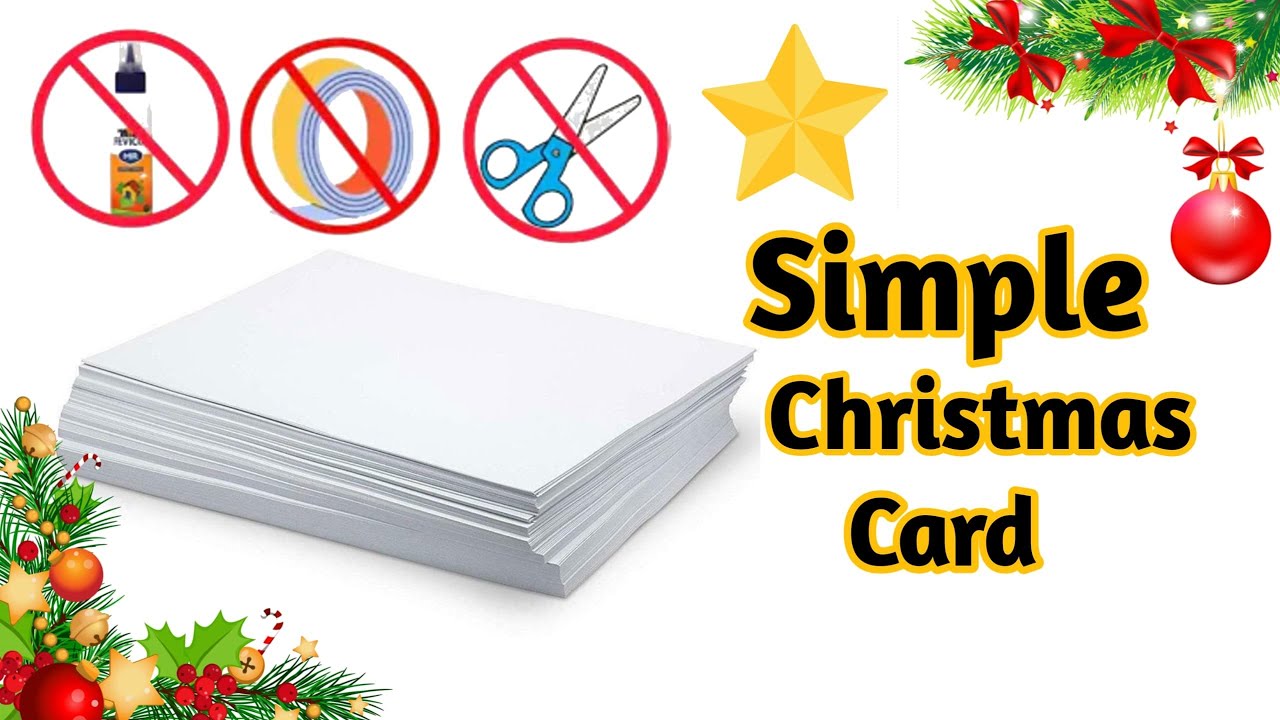 Christmas card making easy A4 size white paper merry Christmas greeting ...