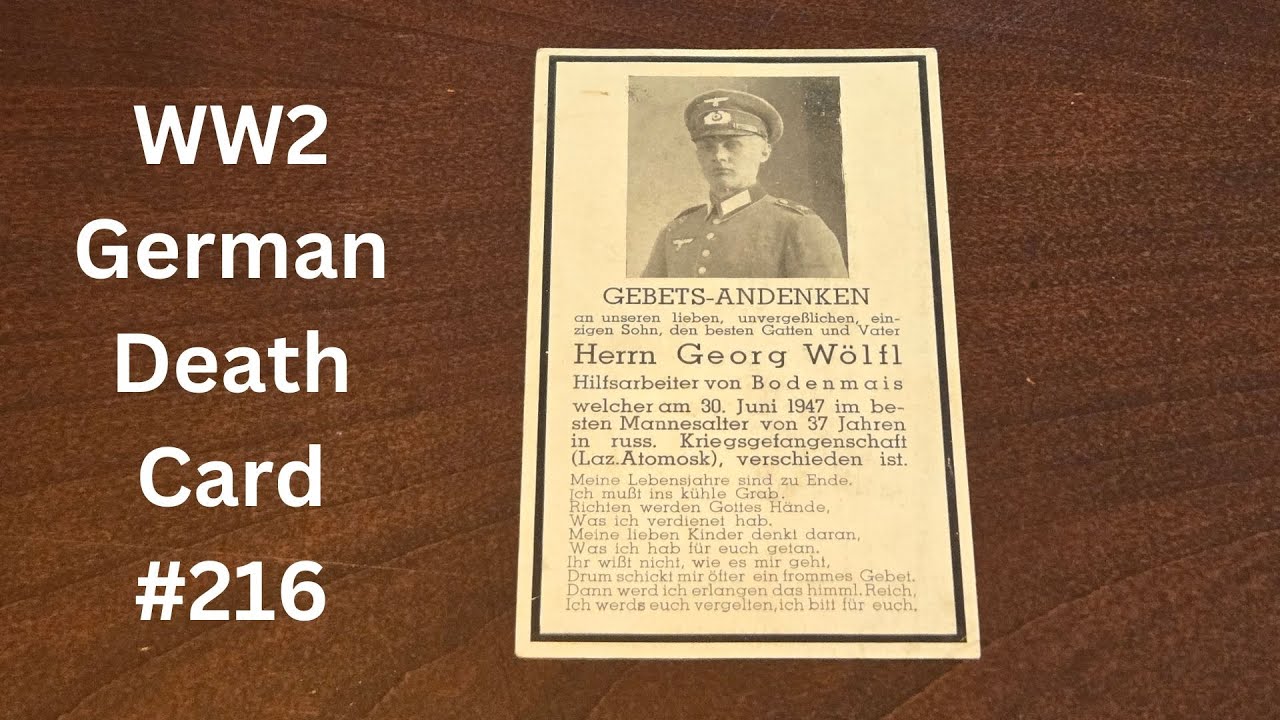 WW2 German Death Card #216 - YouTube