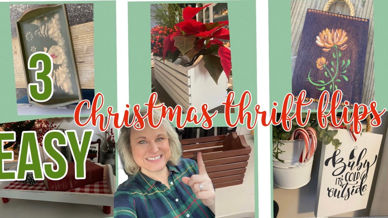 3 easy Christmas thrift flips - YouTube