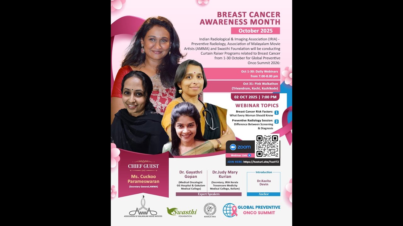 Global Fight Against Breast Cancer | Cuckoo Parameswaran| AMMA | Breast ...
