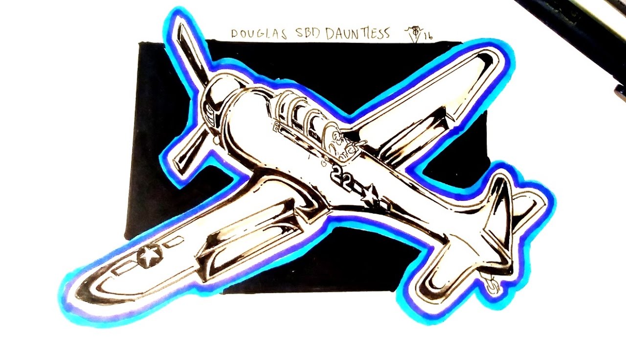 Drawing a Douglas SBD Dauntless (time lapse) - YouTube