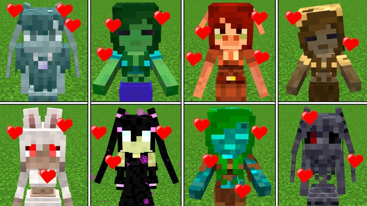 all mobs love in minecraft - YouTube
