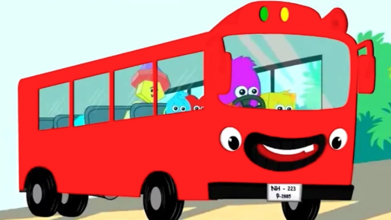 mr shape wheels on the bus kids learning rhymes songs - YouTube