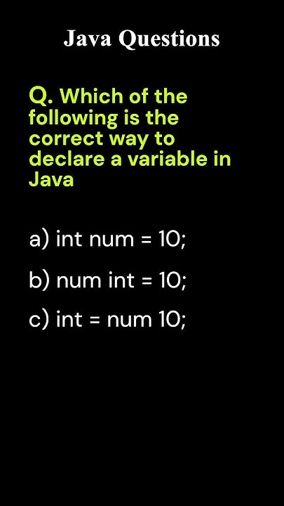 Java MCQ Part 1: Correct Way to Declare a Variable | Java Interview Prep - YouTube