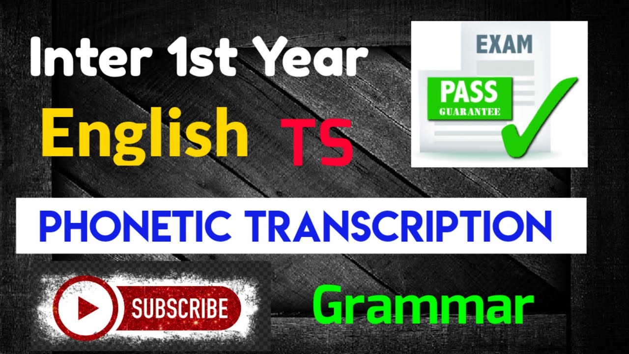 TS Inter 1st Year English Grammar Phonetic Transcription ...