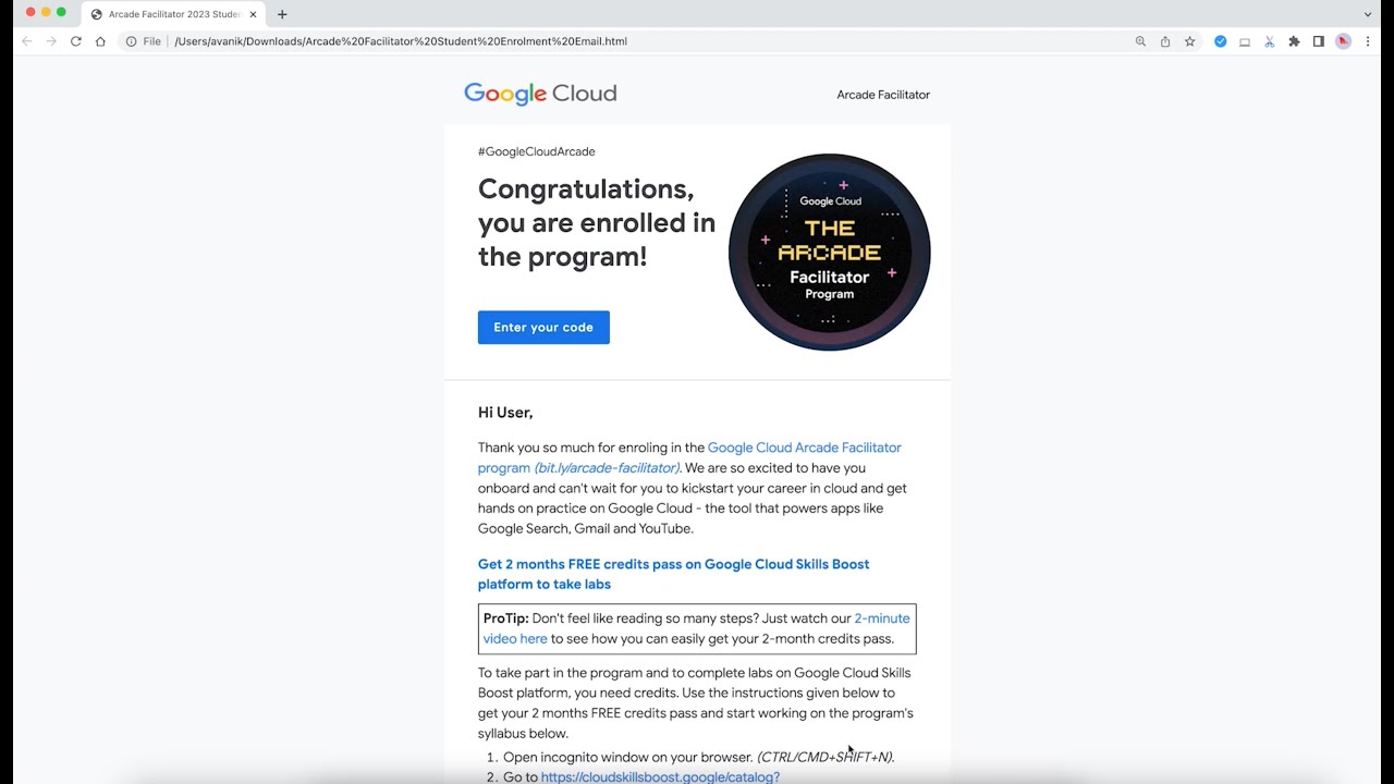 How to get your 2-month credits pass? | Google Cloud Arcade Facilitator ...