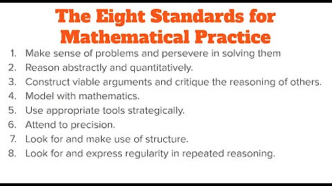 The Eight Standards for Mathematical Practice - YouTube