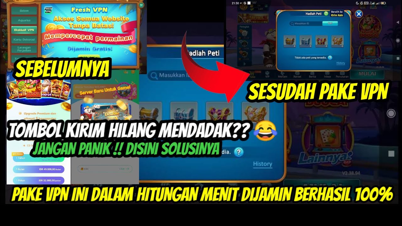 PAKE VPN BISA KIRIM CH!P HD| - Update terbaru cara memunculkan tombol ...