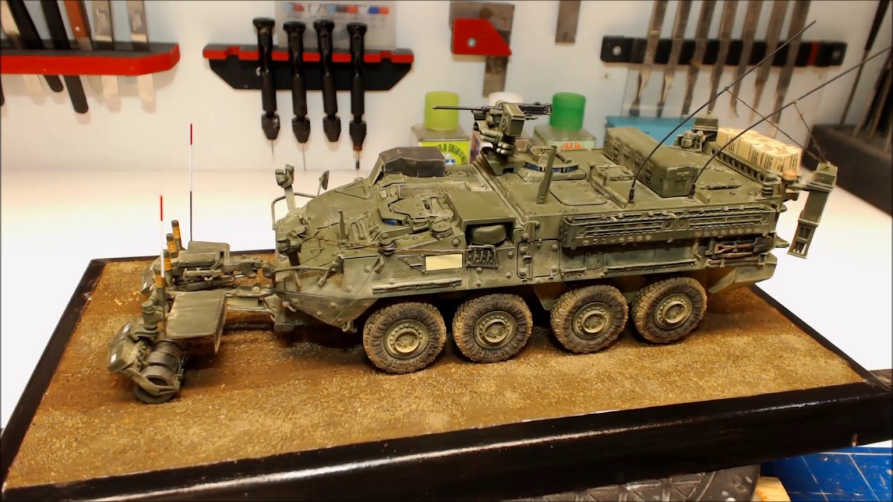 Trumpeter M1132 Stryker Engineer Squad Vehicle with LWMR Mine Roller ...