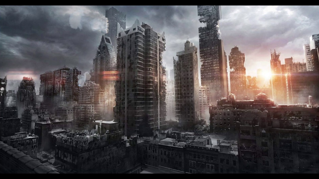 Final rendered video of apocalyptic city photobash - YouTube