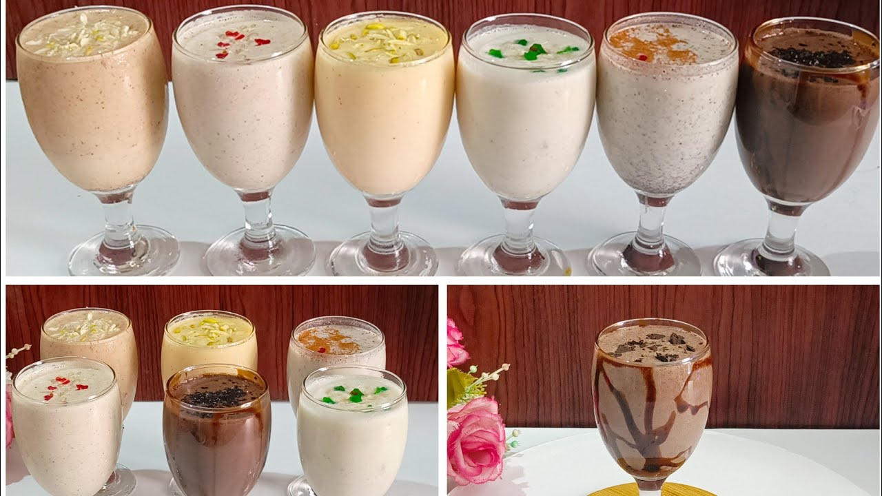 6 Amazing Milk Shake Recipe |6 Easy Milkshake Recipe - How to Make ...