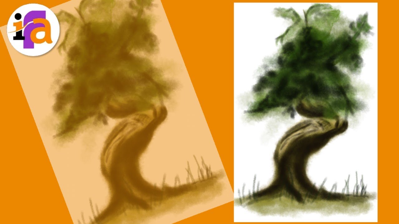 Digital Drawing - Tree In ibis Paint X On Android Tab | Step By Step ...