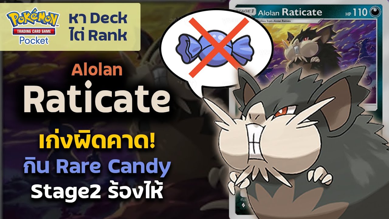 Pokemon TCG Pocket หา Deck ลง Rank : Alolan Raticate เก่งผิดคาด กินไอเท ...
