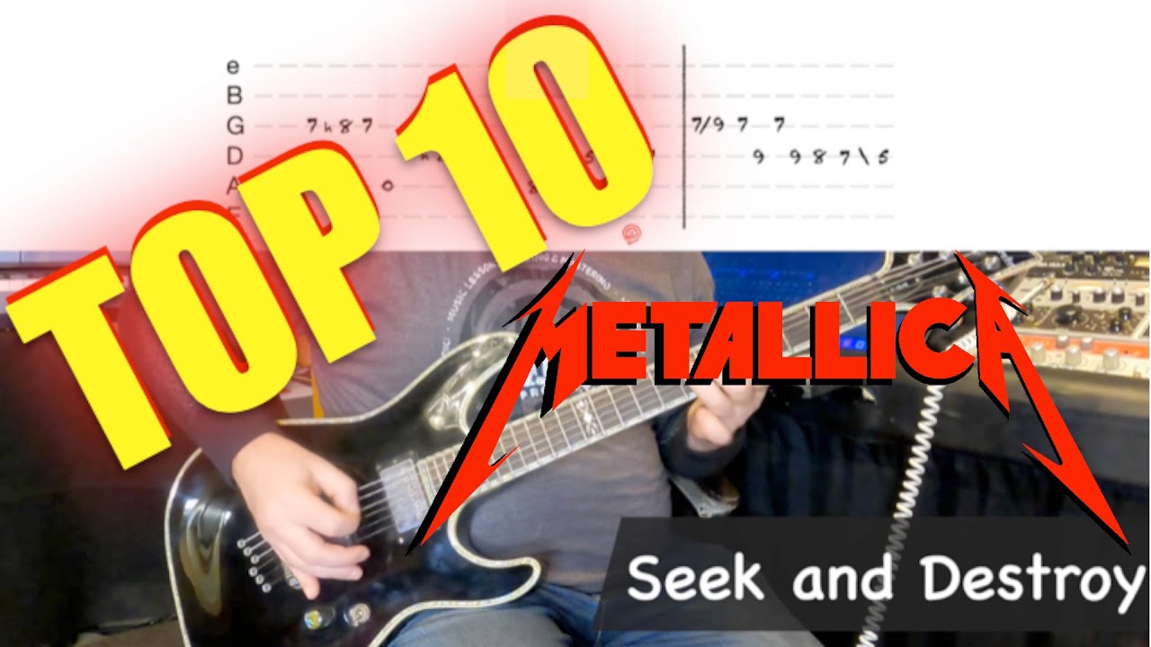Top 10 Metallica Riffs - Guitar Cover With Tabs - YouTube