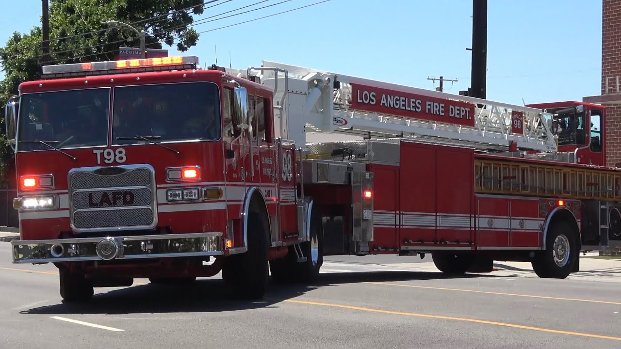 LAFD Light Force 98 Responding - YouTube