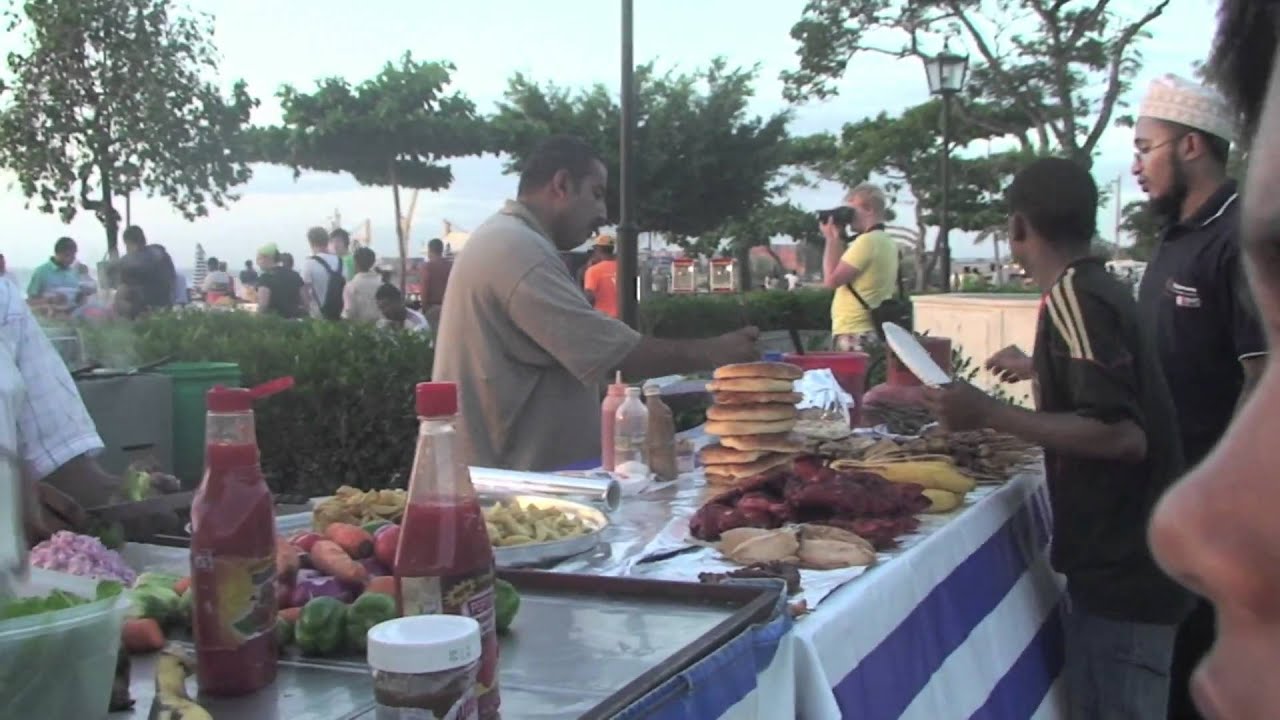 Zanzibar Waterfront Food Court - "Forodhani" - YouTube