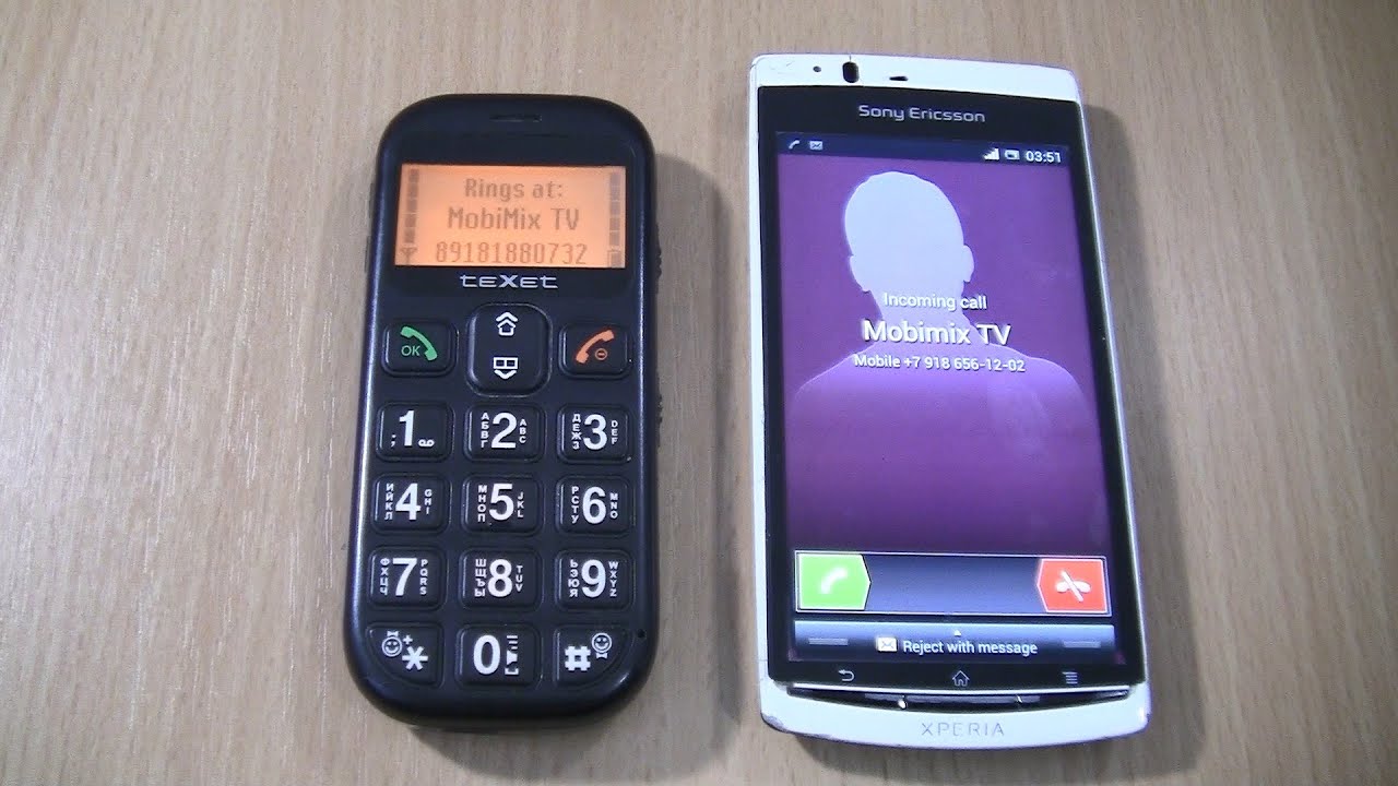 Incoming call & Outgoing call at the Same time Texet 111+Sony Ericsson ...