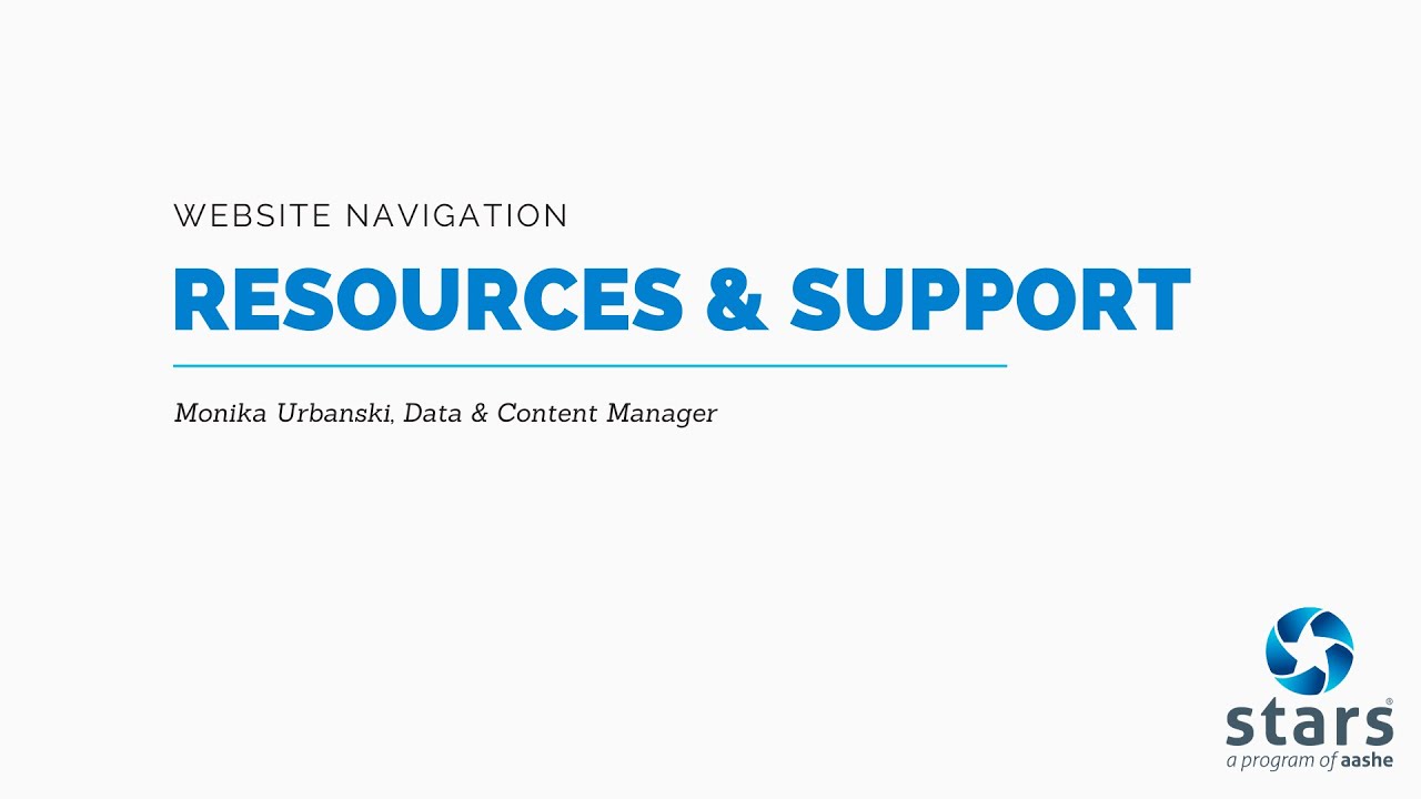 Resources & Support | Website Navigation - YouTube