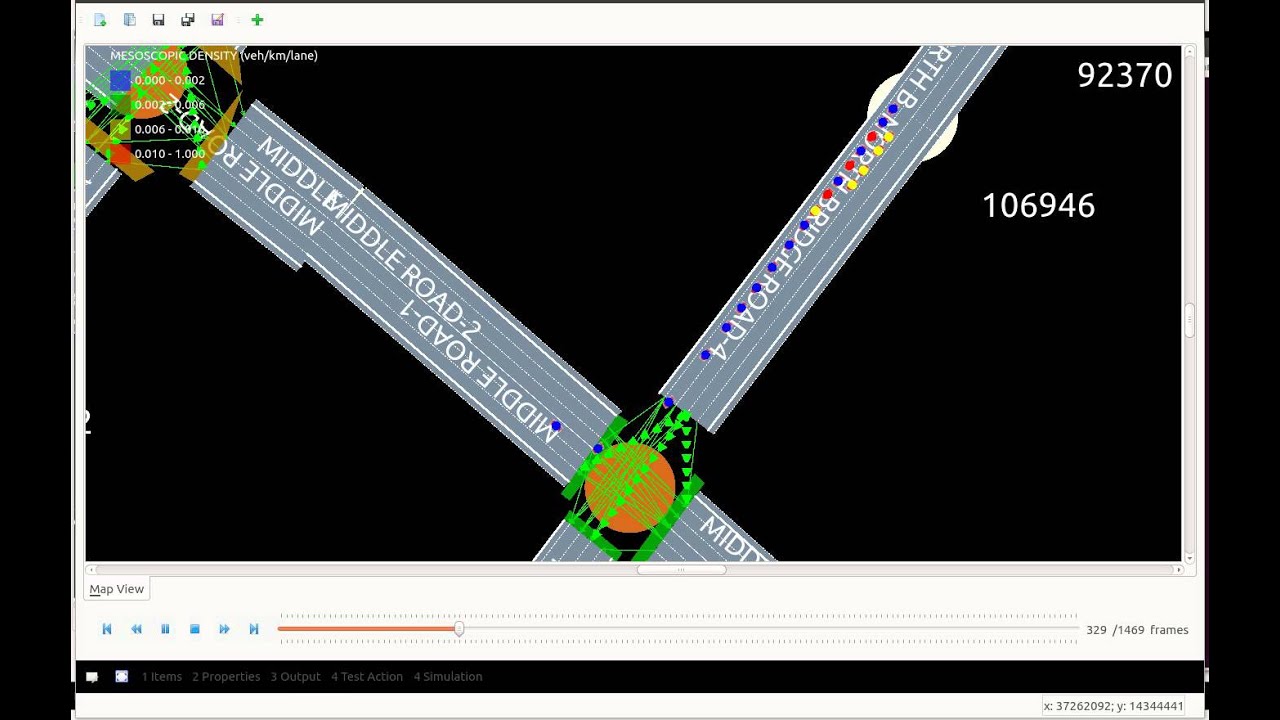 simmobility scenario: yielding and nosing - YouTube