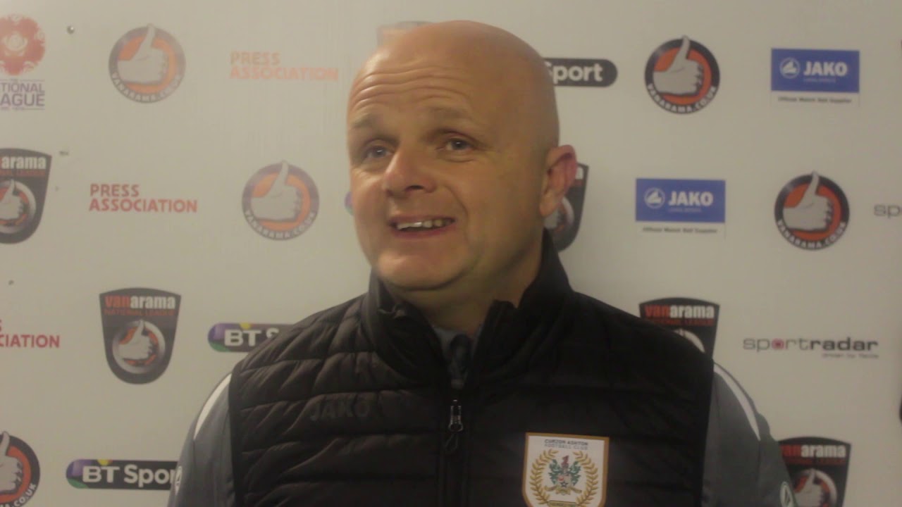 Mark Bradshaw reacts to dramatic late win over AFC Telford! - YouTube
