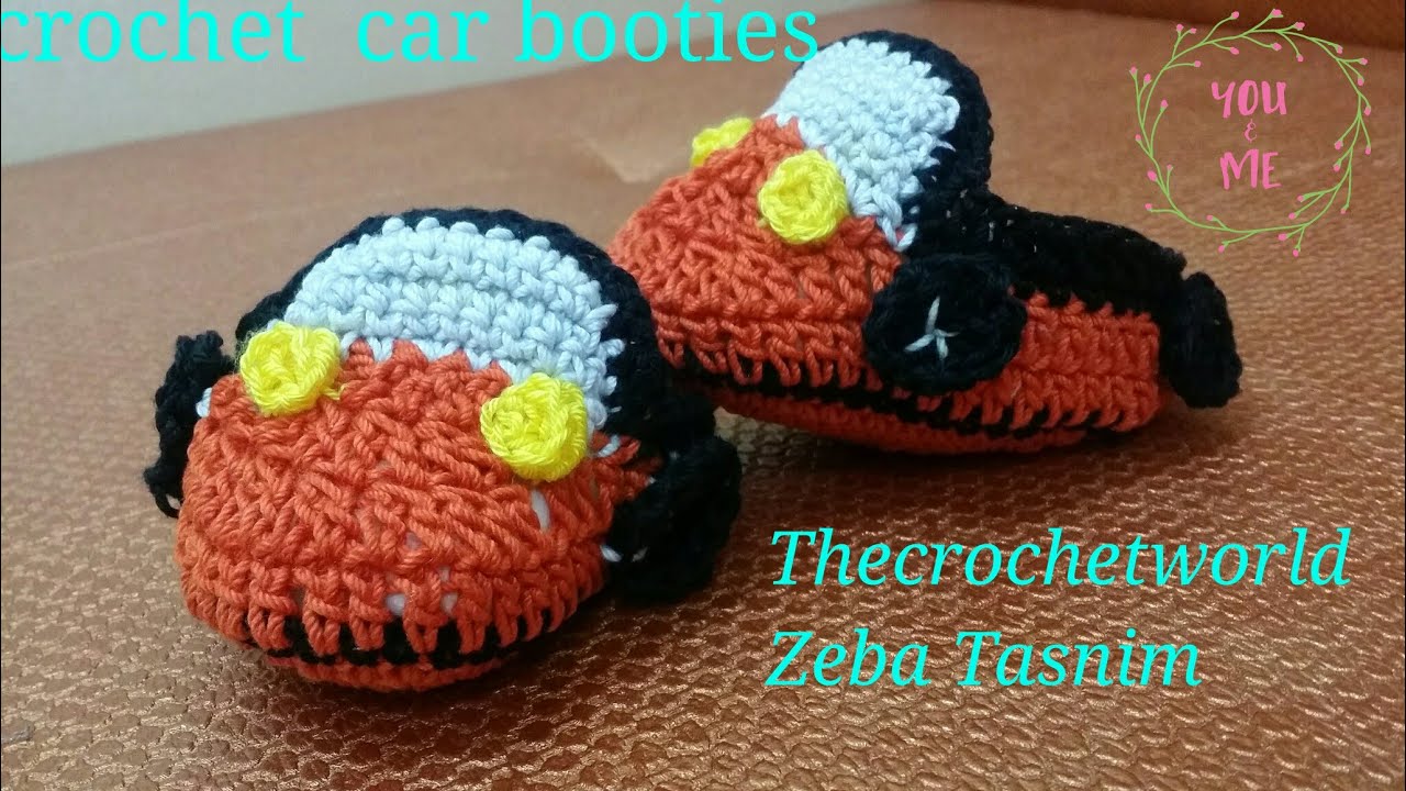 Crochet baby car booties-3 - YouTube