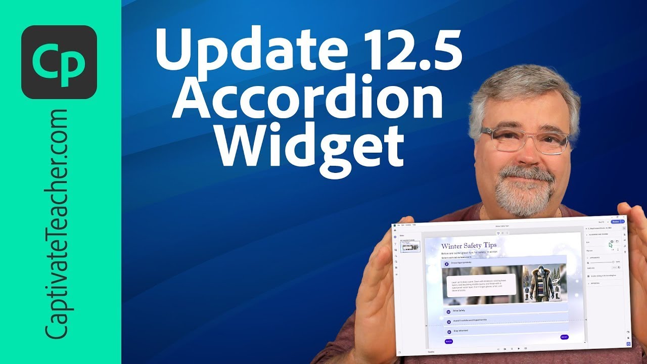 Adobe Captivate Update 12.5 - New Accordion Widget - YouTube