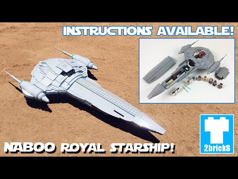 2Bricks Naboo Royal Starship MOC! Full Interior, Instructions Available!!