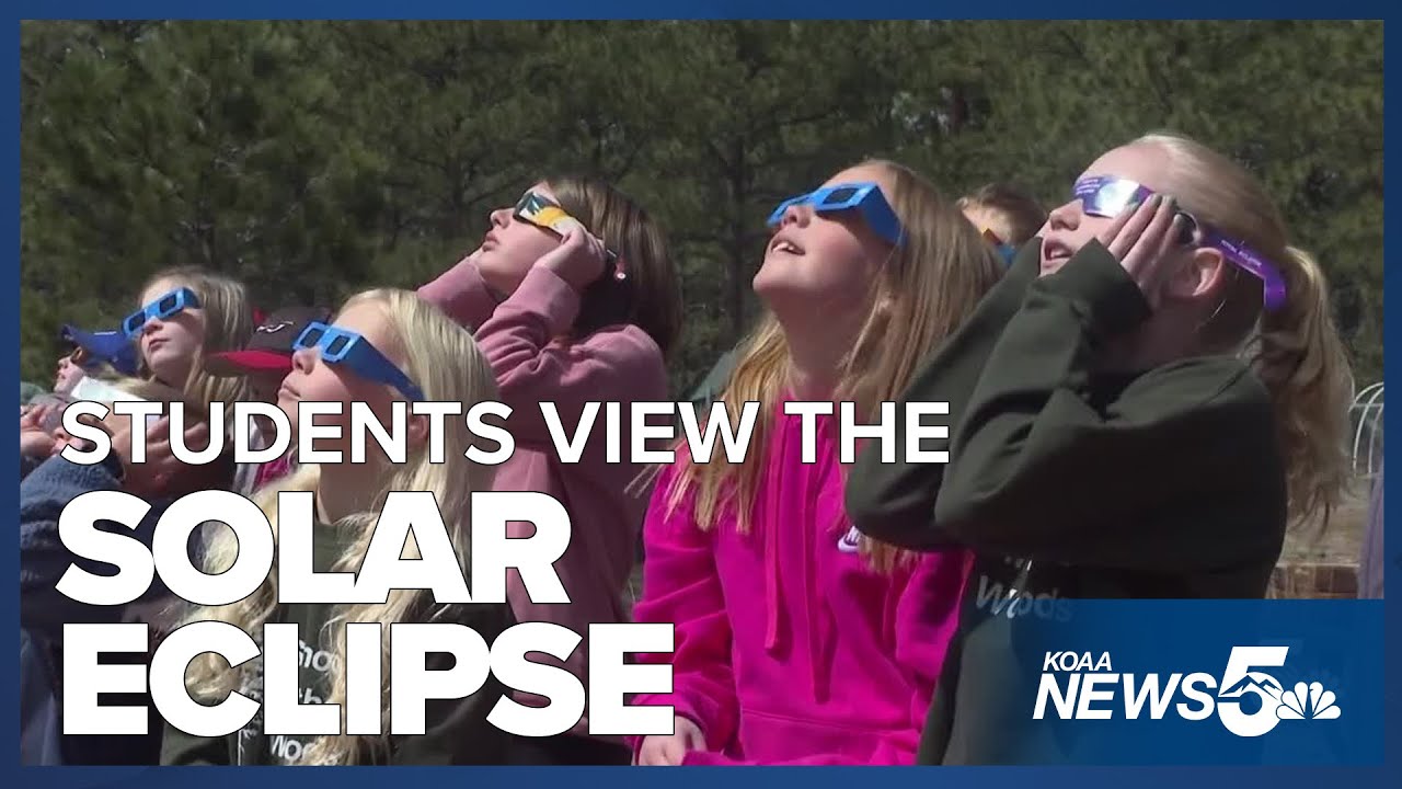 Students get the chance to view solar eclipse - YouTube