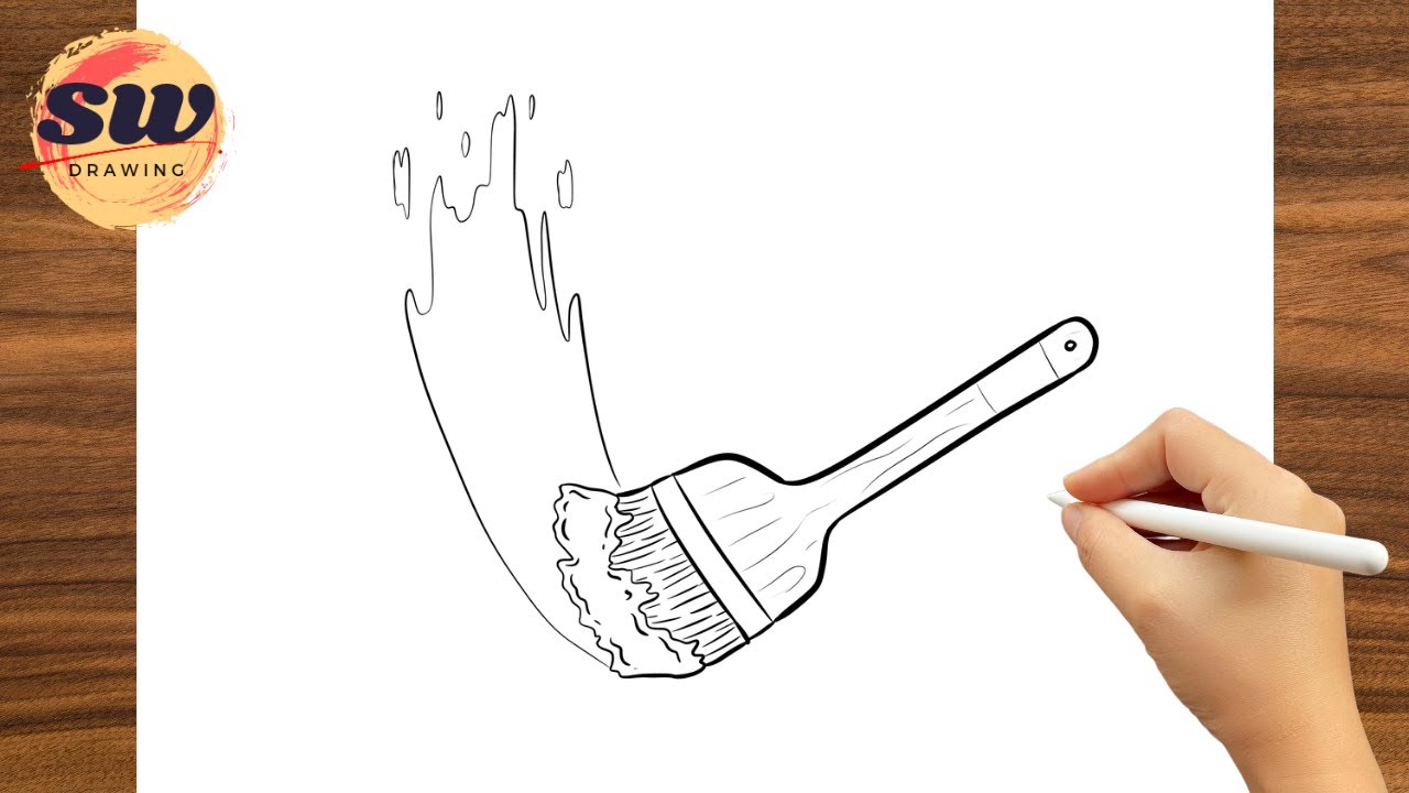 How to Draw Paintbrush with Paint Color - YouTube