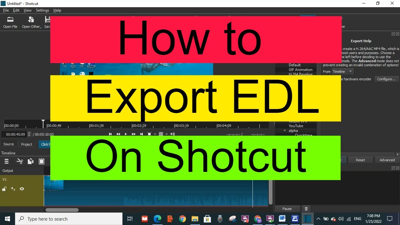 How to Export EDL file on Shotcut, Export EDL file - YouTube