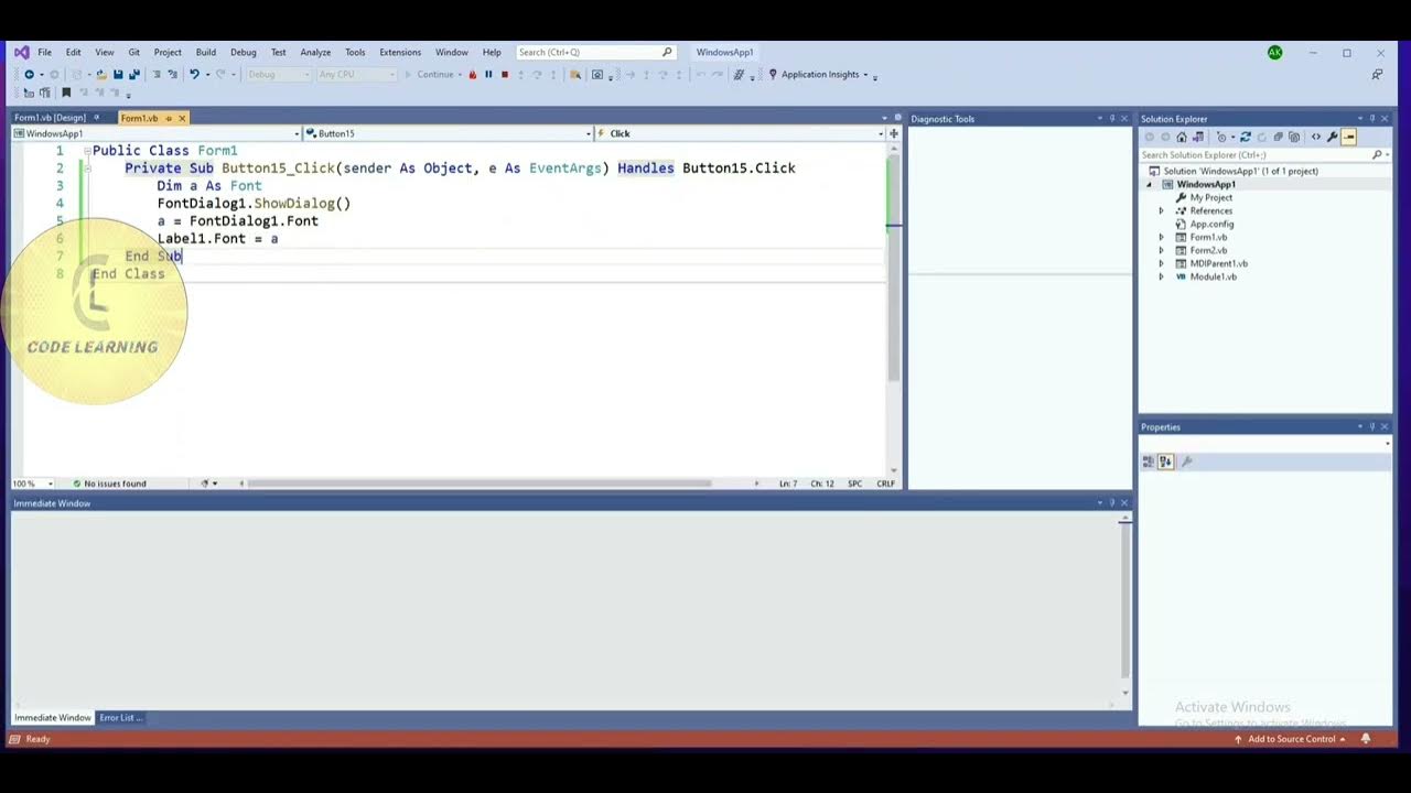 VB.NET | FontDialog 'change label font' | CodeLearning - YouTube