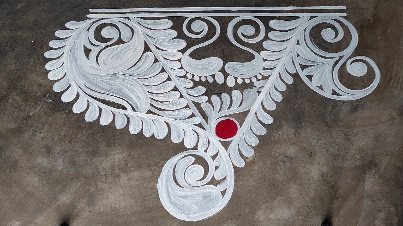 Beautiful alpona, laxmi puja alpona design for saraswati puja alpona ...