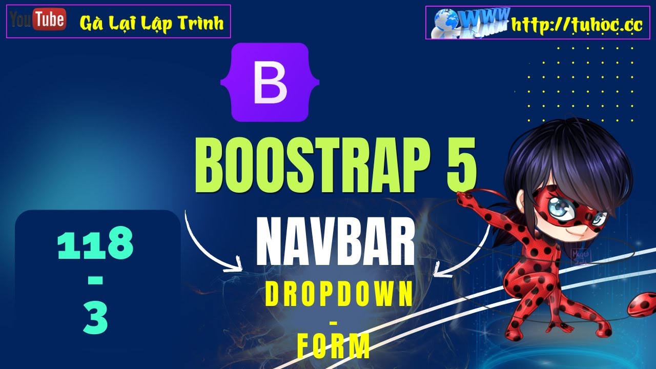 118.3 Bootstrap5 - Navbar Thiết Kế Navbar Đơn Giản Với Dropdown Và Form ...