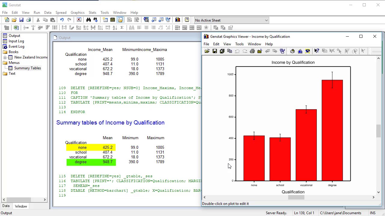 Summary Tables and Filters in Genstat - YouTube