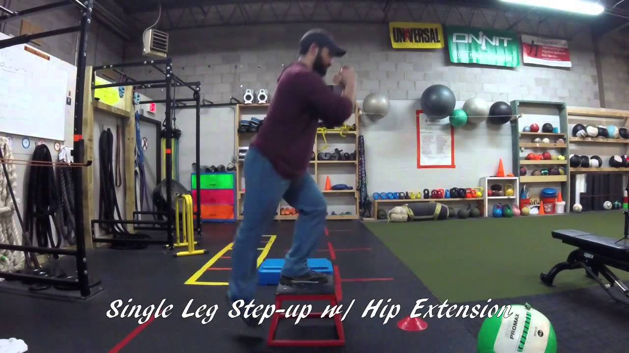 Single Leg Step up w Hip Extension - YouTube